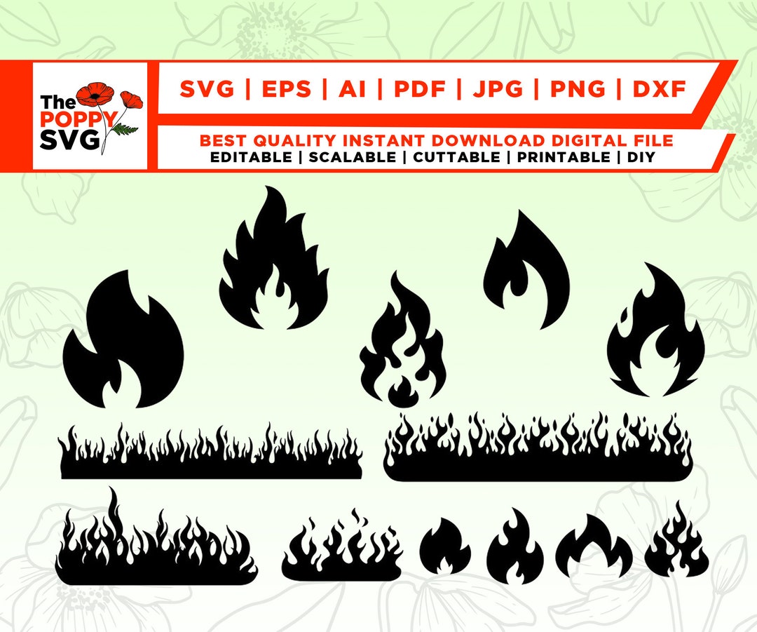 Fire Flame SVG, Flame Svg, Fire Svg, Fire Flames, Svg Bundle, Fire Ball ...