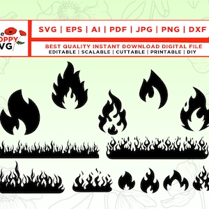 Fire Flame SVG, Flame Svg, Fire Svg, Fire Flames, Svg Bundle, Fire Ball ...