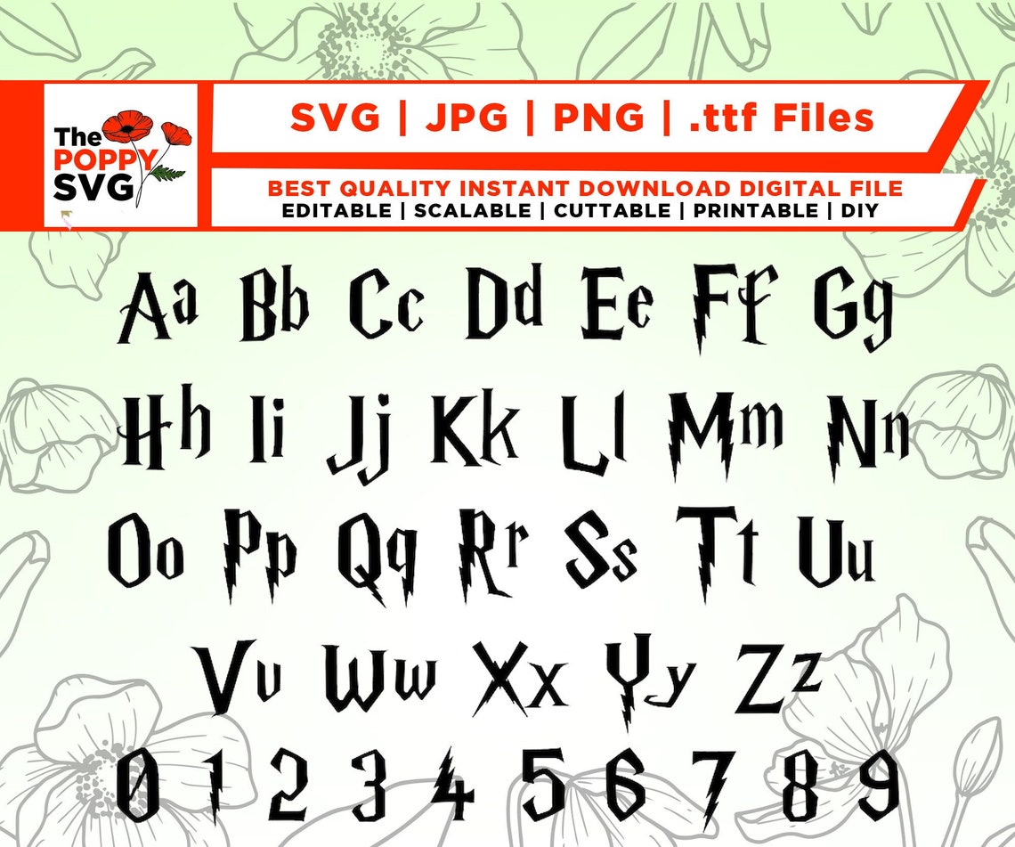 HP Font Wizard Font Wizard Font Svg Png Magic Font Magic - Etsy