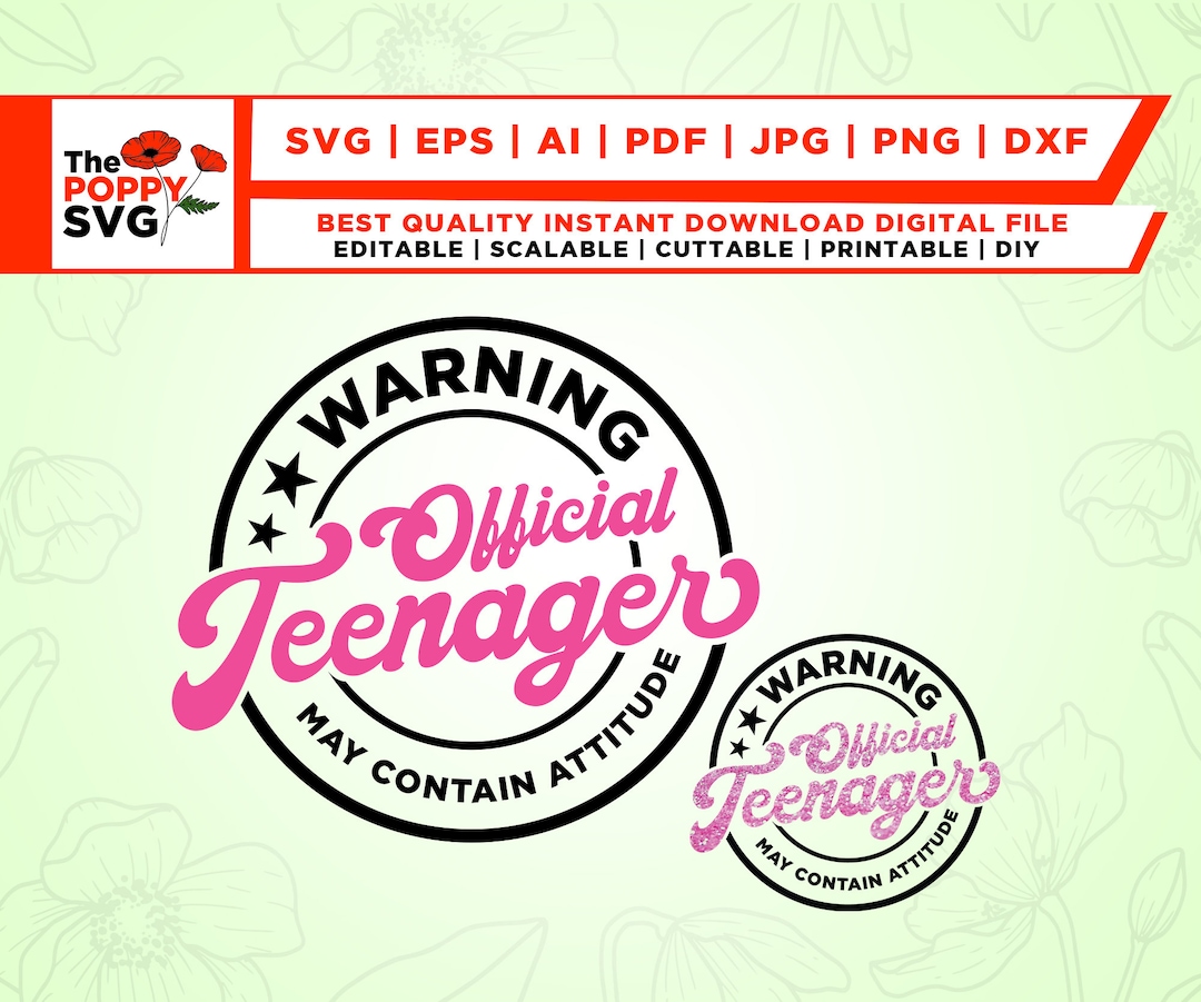 Official Teenager Svg, Warning Official Teenager Svg, Birthday Svg ...