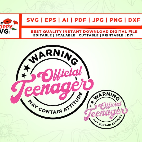 Official Teenager Svg - Etsy