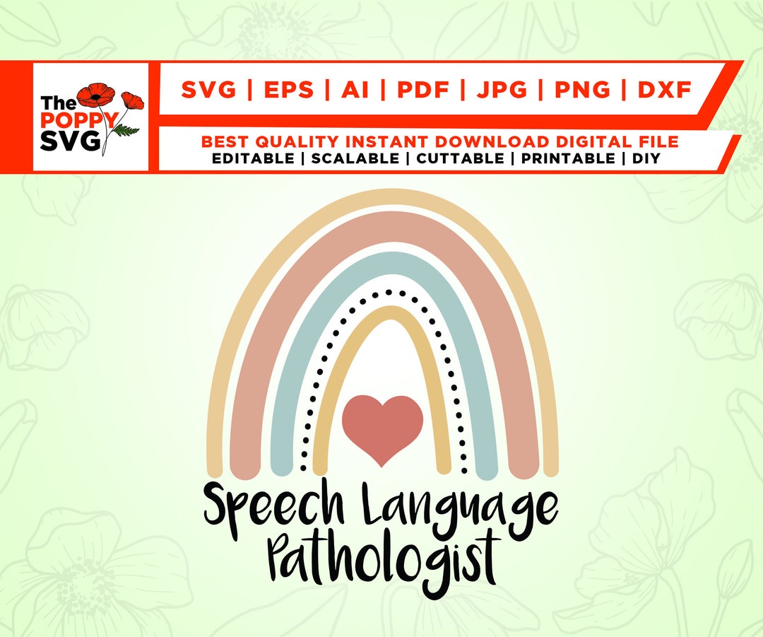 Speech Language Pathologist Svg, Speech Therapist Svg, Rainbow Print ...