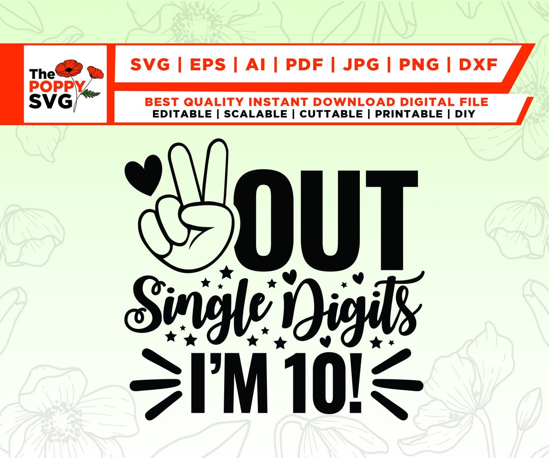 Birthday Svg, 10th Birthday Svg, Gifts for 10 Year, Age 10, Little ...