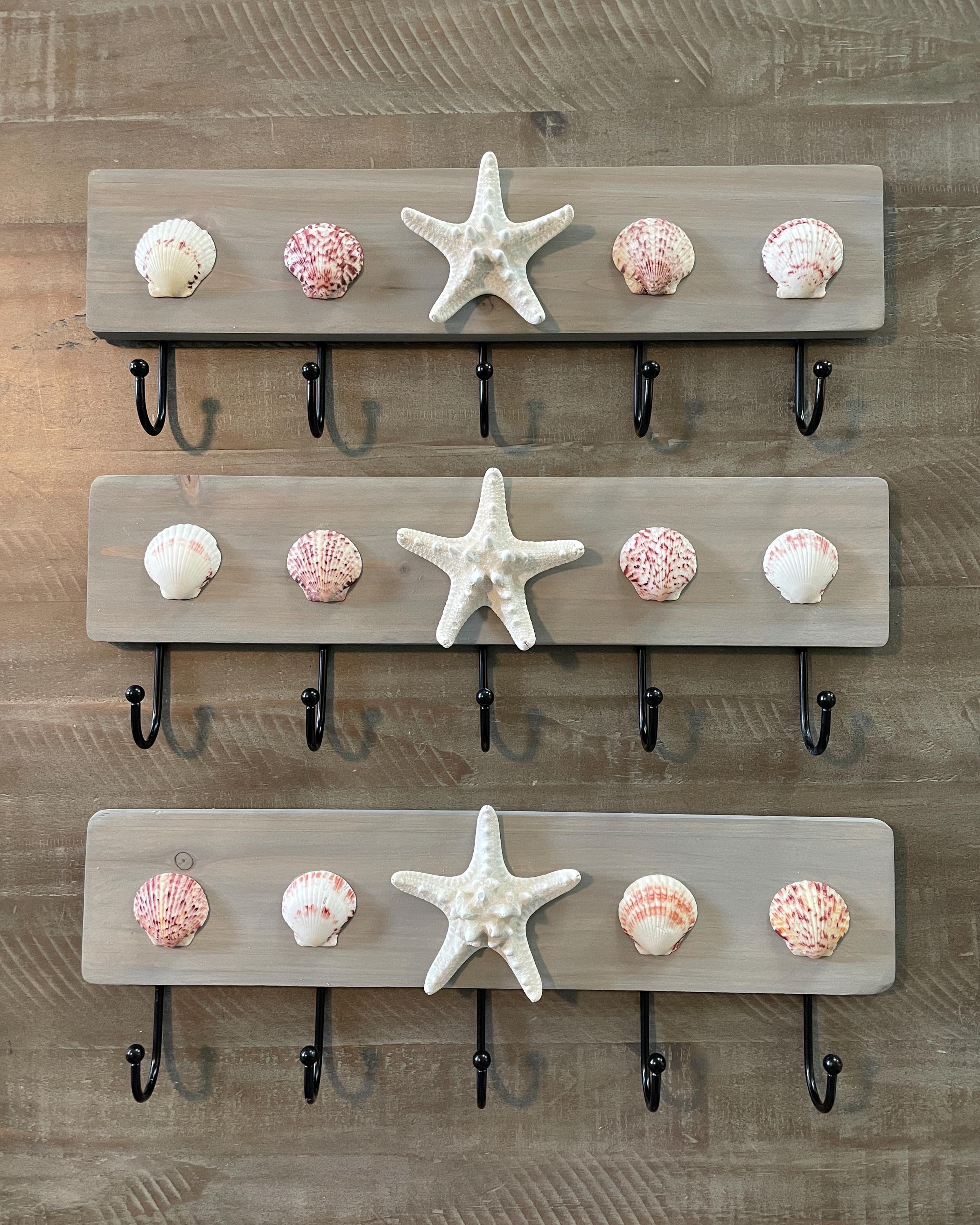 Beachy Seashell Coat Rack/key Hook - Etsy