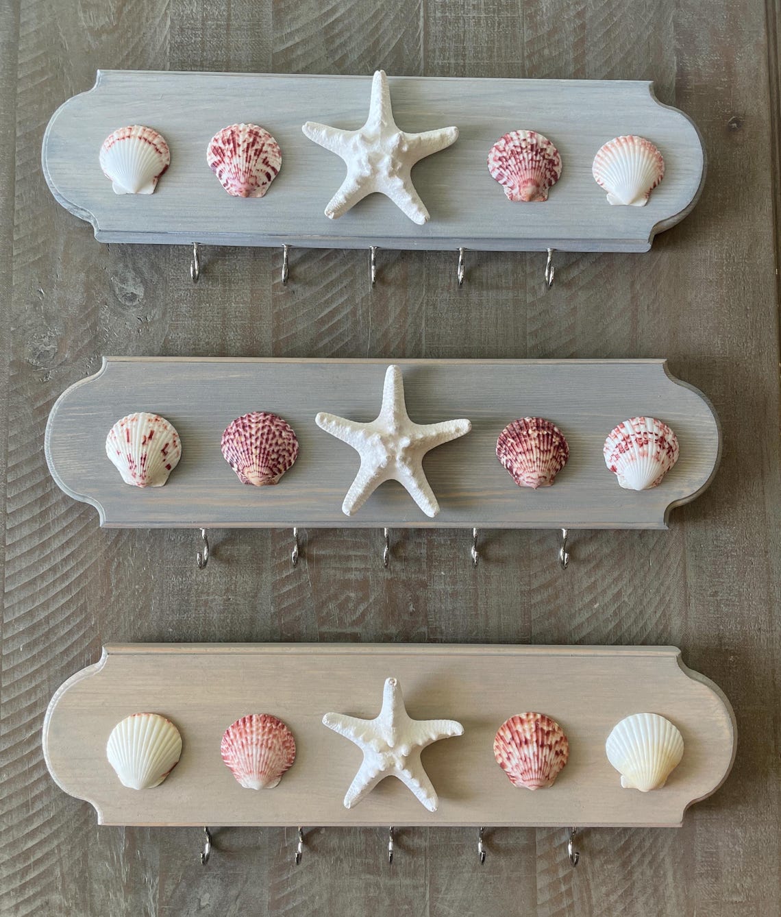 Seashell Key Hooks With Starfish - Etsy
