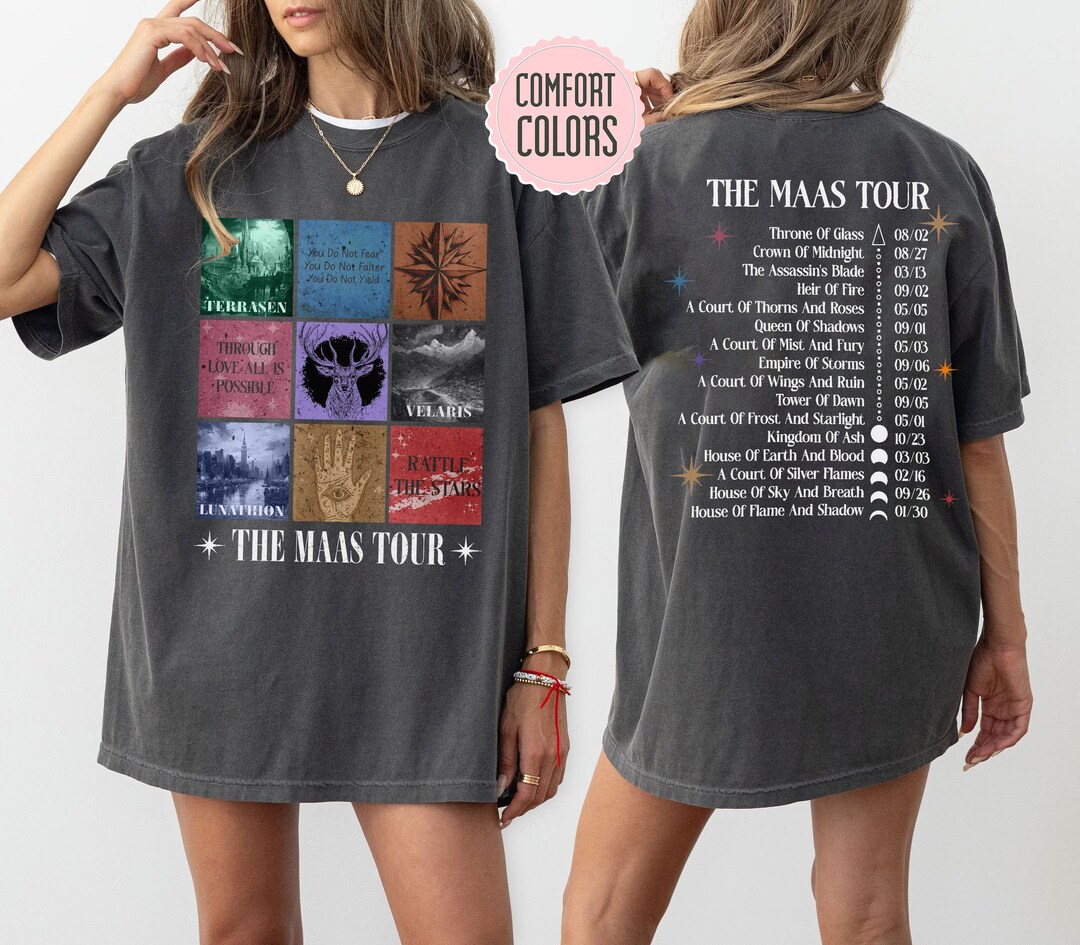 Sarah J. Maas Eras Tour Comfort Colors Shirt the Maas Tour Tee, ACOTAR ...