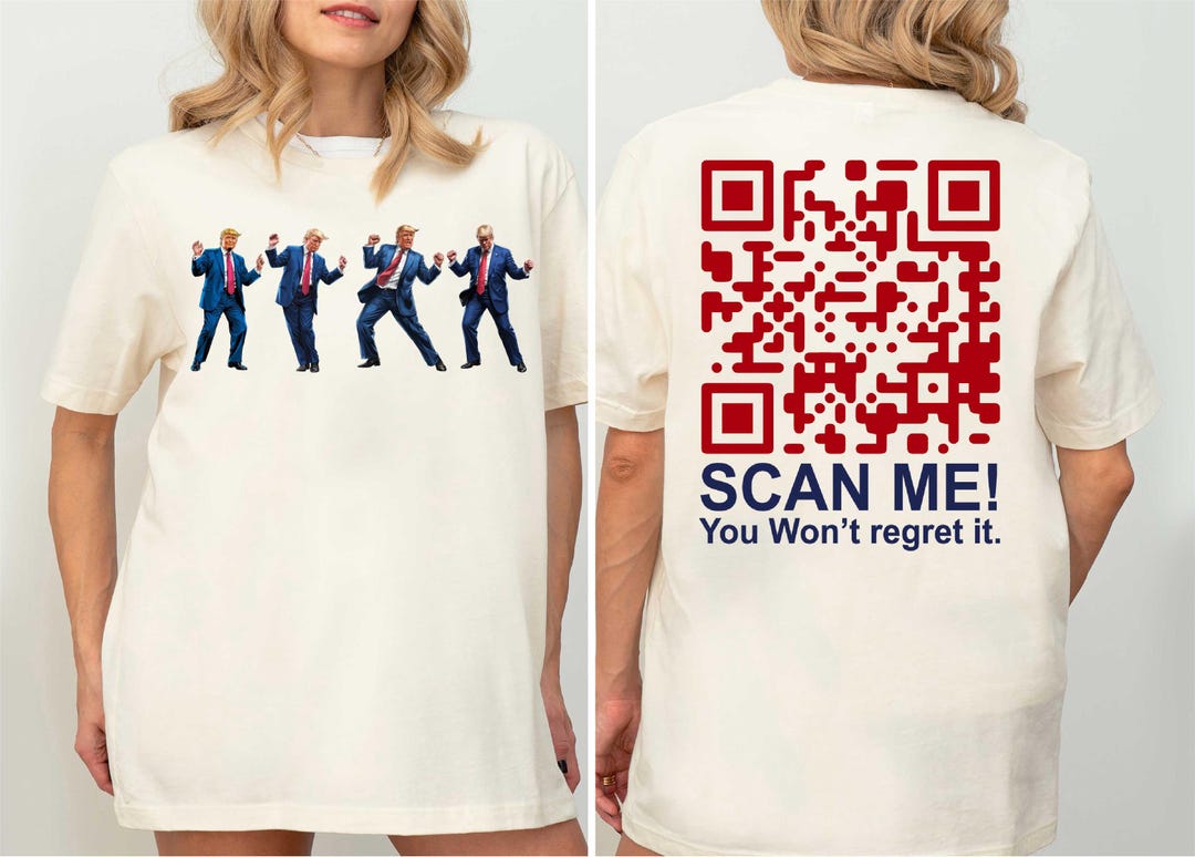 Viral Trump Dance YMCA QR Code Shirt, Trump Dance Prank Shirt, Funny QR ...