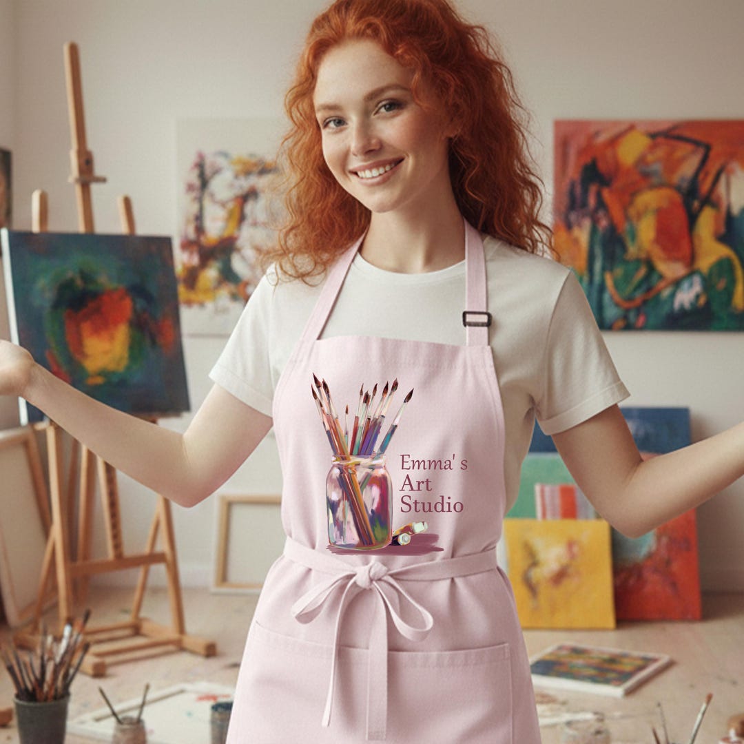 Personalized Painting Apron for Artists, Custom Art Studio Apron With ...