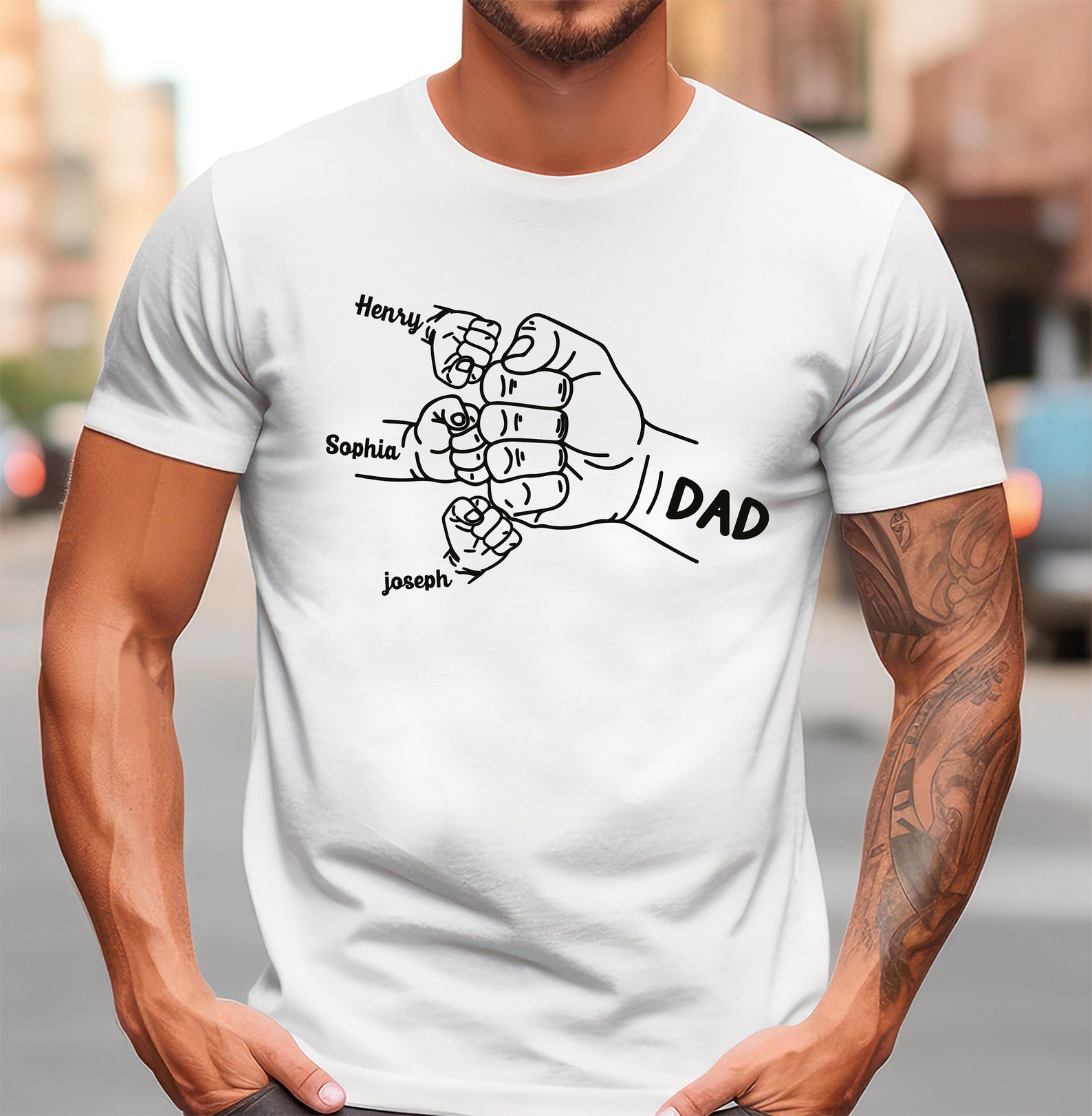 Custom Dad Shirt, Daddy With Kids Names, Father's Day Shirt, Papa Tee ...