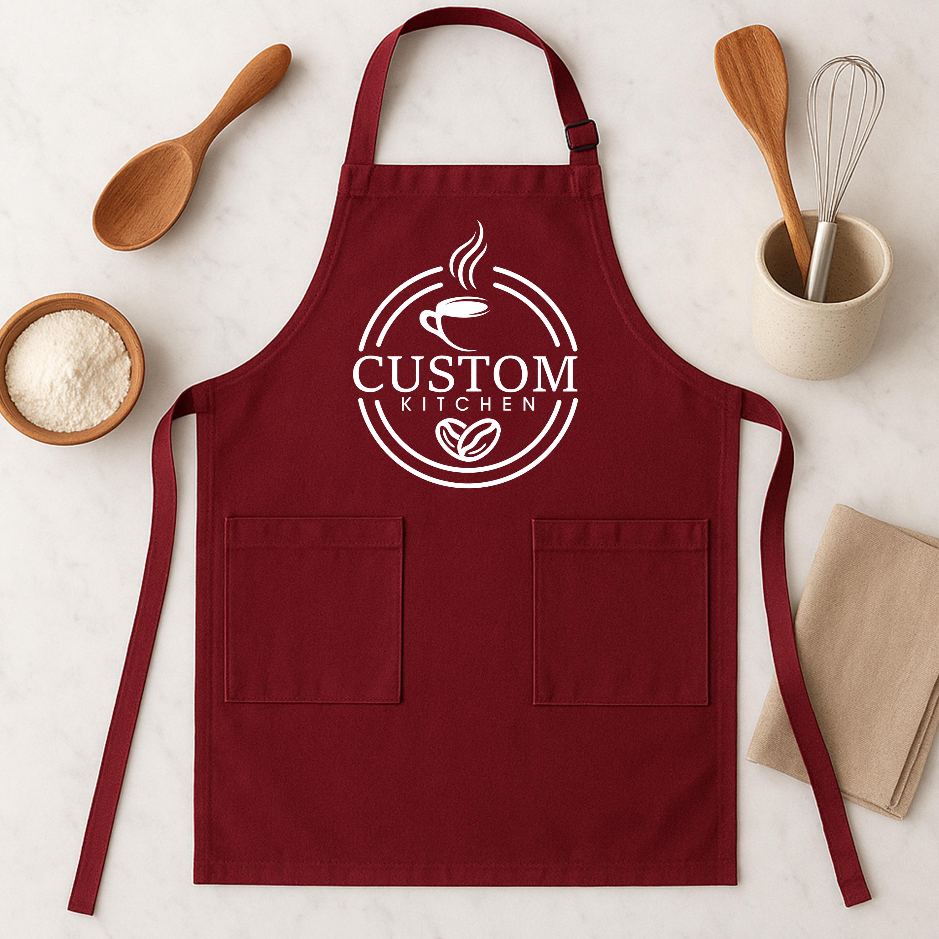 Personalized Logo Apron, Custom Text Apron, Restaurant Apron, Chef ...