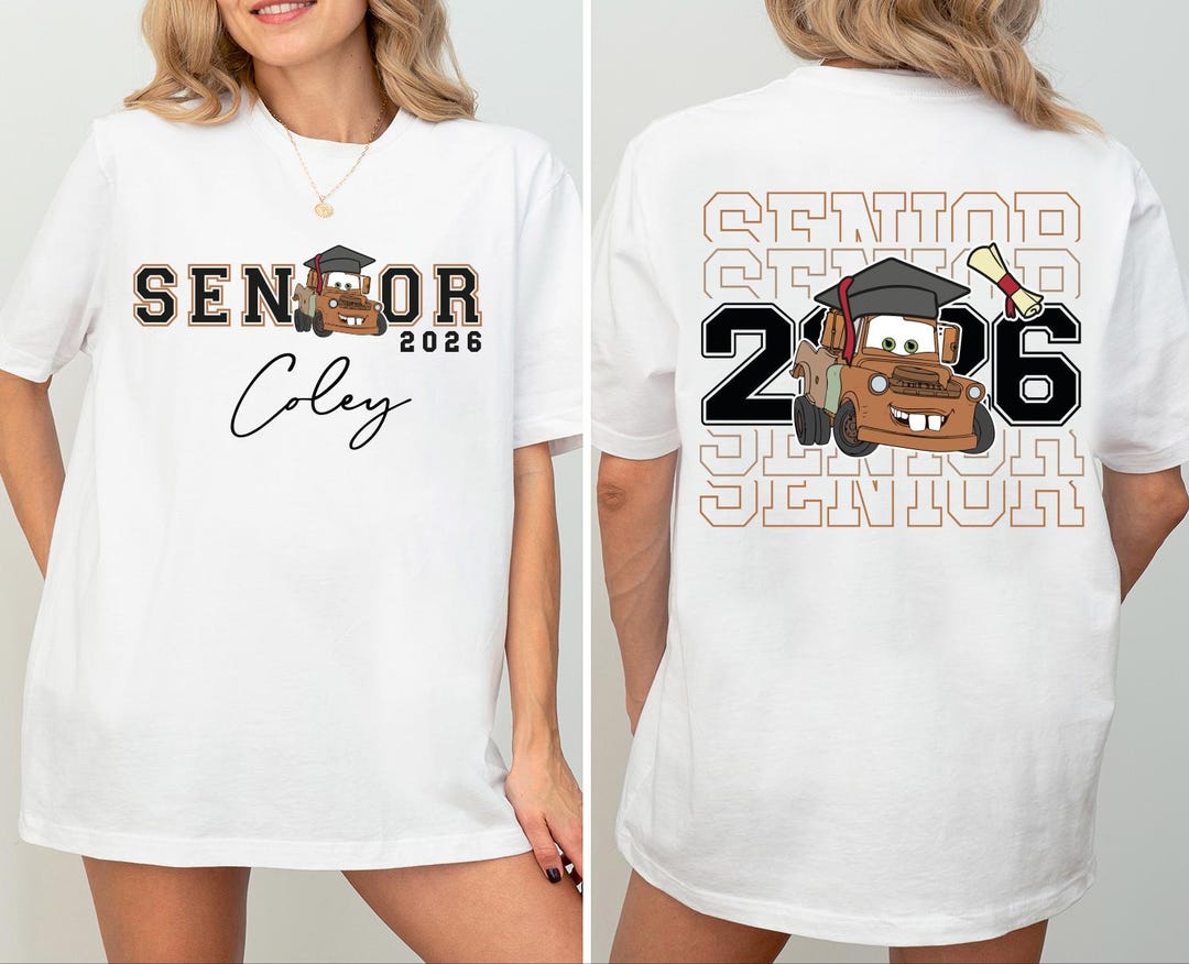 Rusty Tow Truck and Race Car Senior 2026 Shirt, Custom Graduation ...