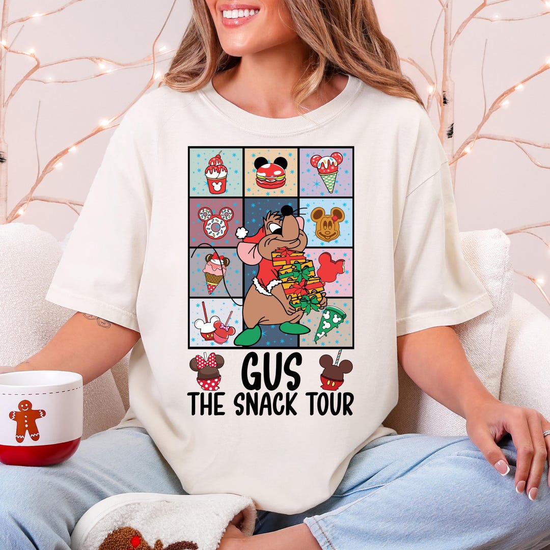 Disney Cinderella Gus Gus Christmas the Snack Tour Shirt, Santa Gus ...