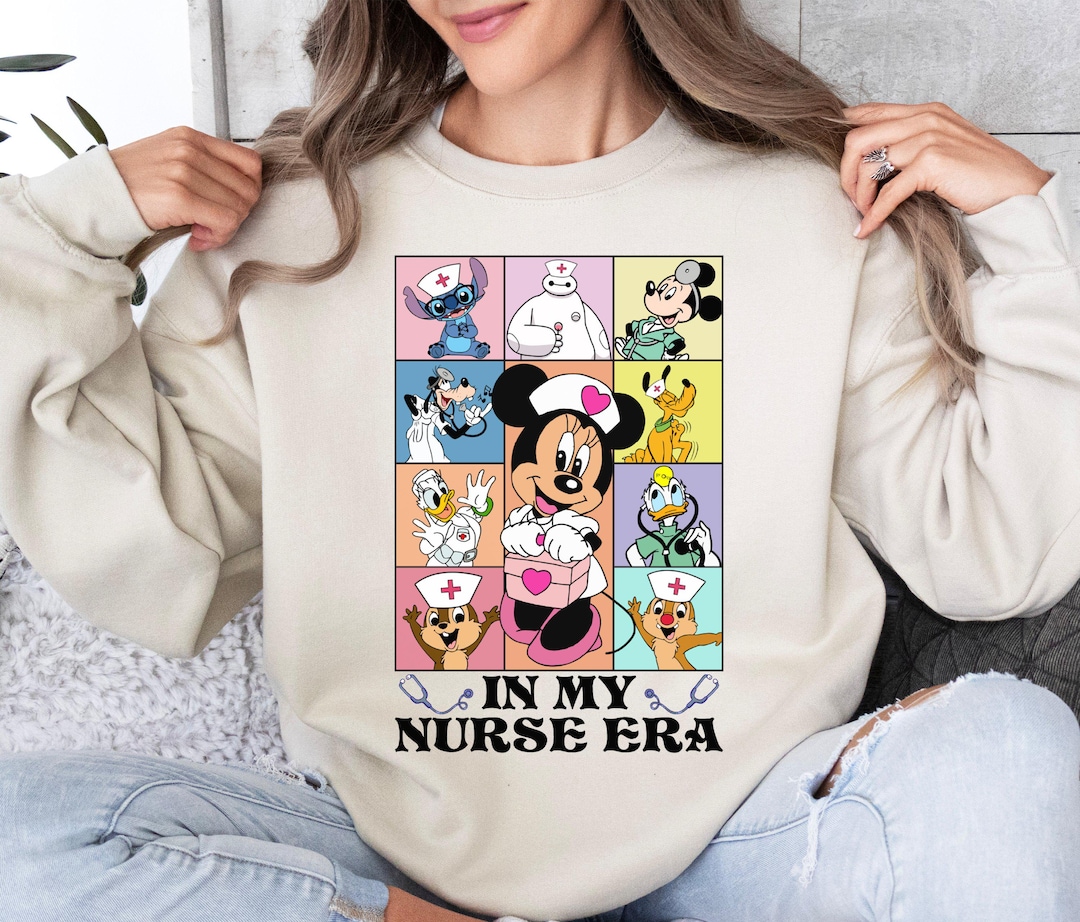 Disney in My Nurse Era Shirt, Mickey Minnie Stitch Daisy Duck Nurse ...