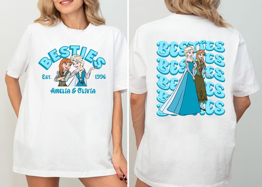 Disney Elsa and Anna Besties T-shirt, Frozen Best Friend Shirt, Girls ...