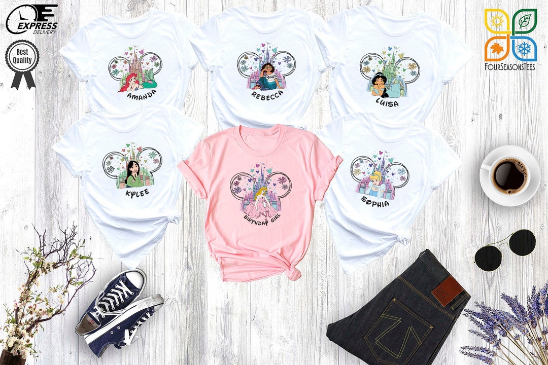 Custom Princess Shirt, Disney Princess Shirt, Birthday Girl Shirt, Princess Tee, Disney Princess ...