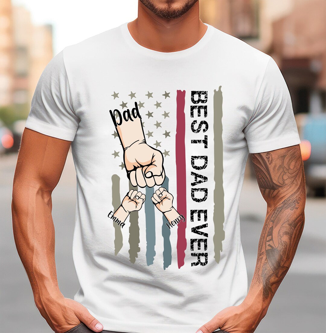 Custom Dad Shirt, Daddy Shirt With Kids Names, Father's Day Shirt, Papa ...