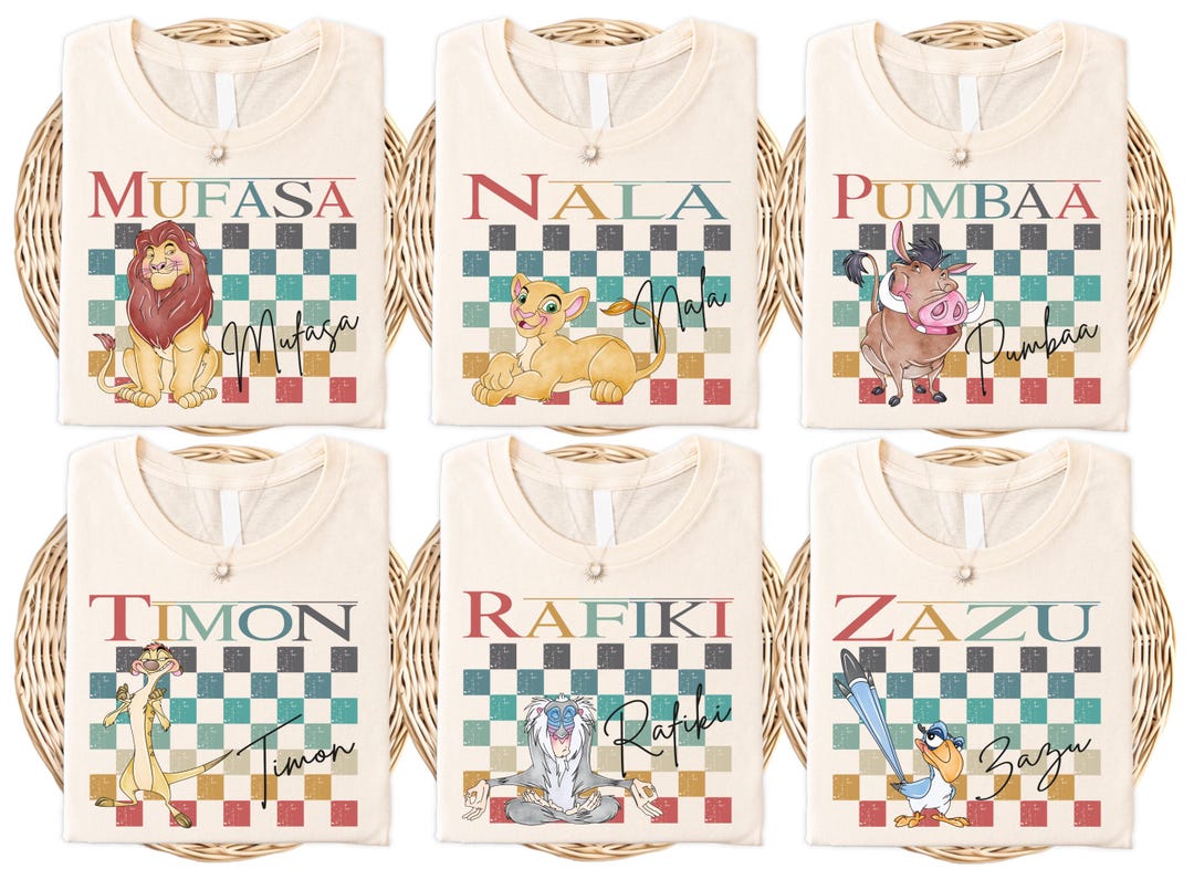 Checkered Lion King Matching Shirt, Animal Kingdom T-shirt, Timon ...