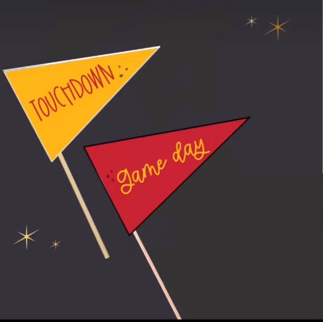 Printable Chiefs Pennant, Football Pennant Printable, Game Day ...