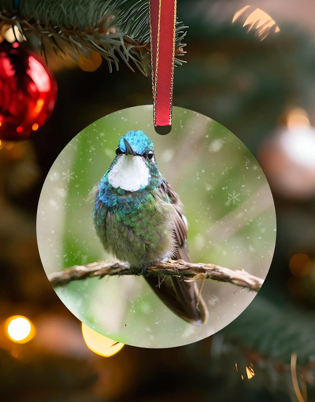 White Throated Mountain Gem, Hummingbird, Christmas Tree, Ornament ...
