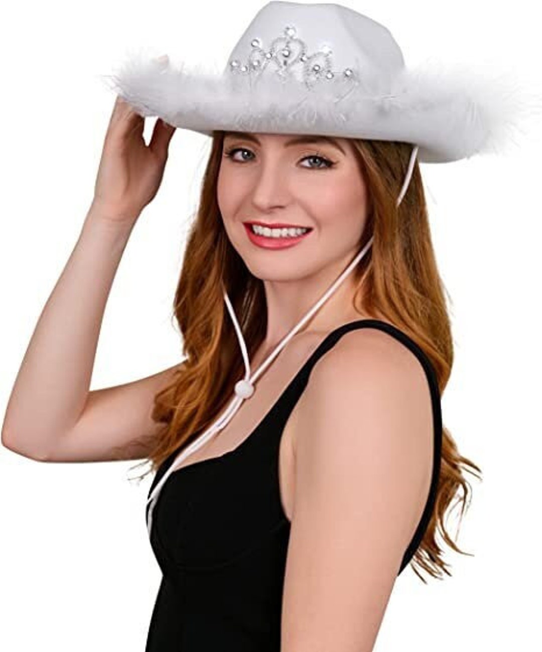 White Cowboy Cowgirl Concert Hat With Tiara Rodeo Princess Hat - Etsy