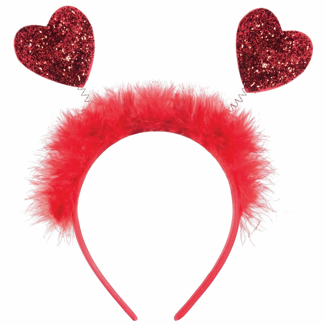 Red Heart Headband Valentines Day Heart Party Favor Head Boppers - Etsy