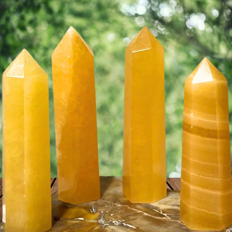 Orange Calcite Towers - Natural Premium Orange Calcite Points - Orange ...