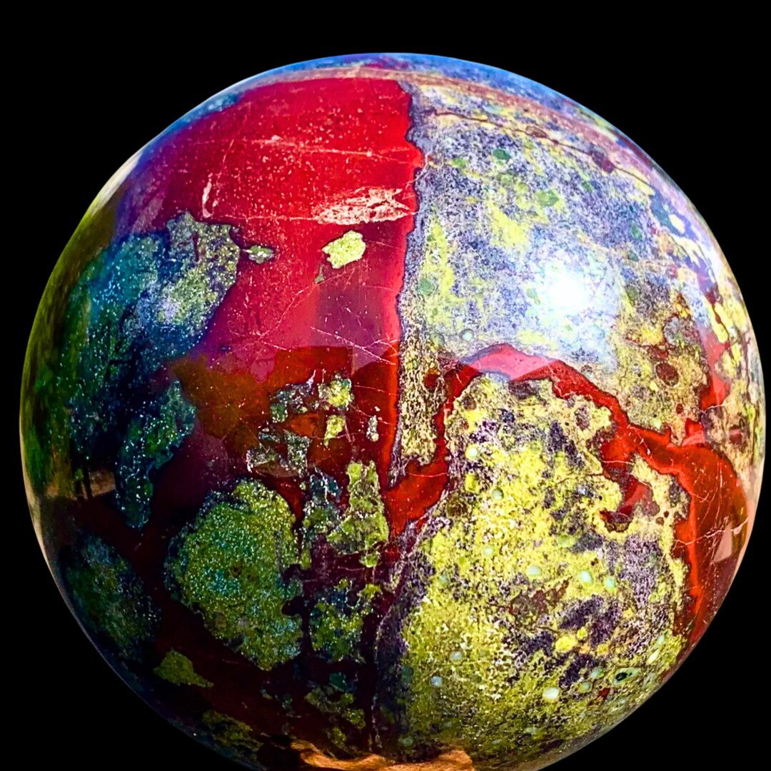 Large Dragon Blood Stone Sphere, 100% Natural Premium Blood Stone ...