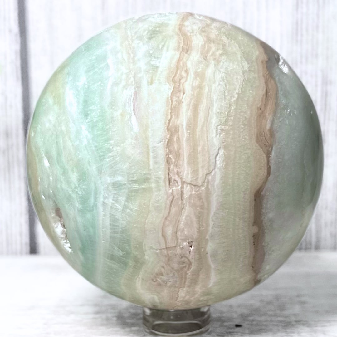 Caribbean Calcite Sphere, 100% Natural Premium Caribbean Calcite Quartz ...