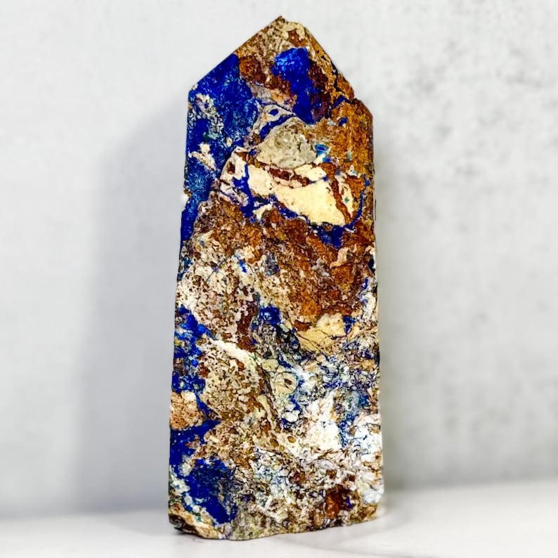Azurite Malachite Crystal Tower – Natural Mineral Obelisk - Etsy