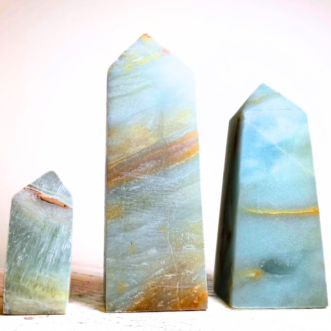 Caribbean Calcite AAA Premium Towers Points Obelisk - Caribbean Calcite ...
