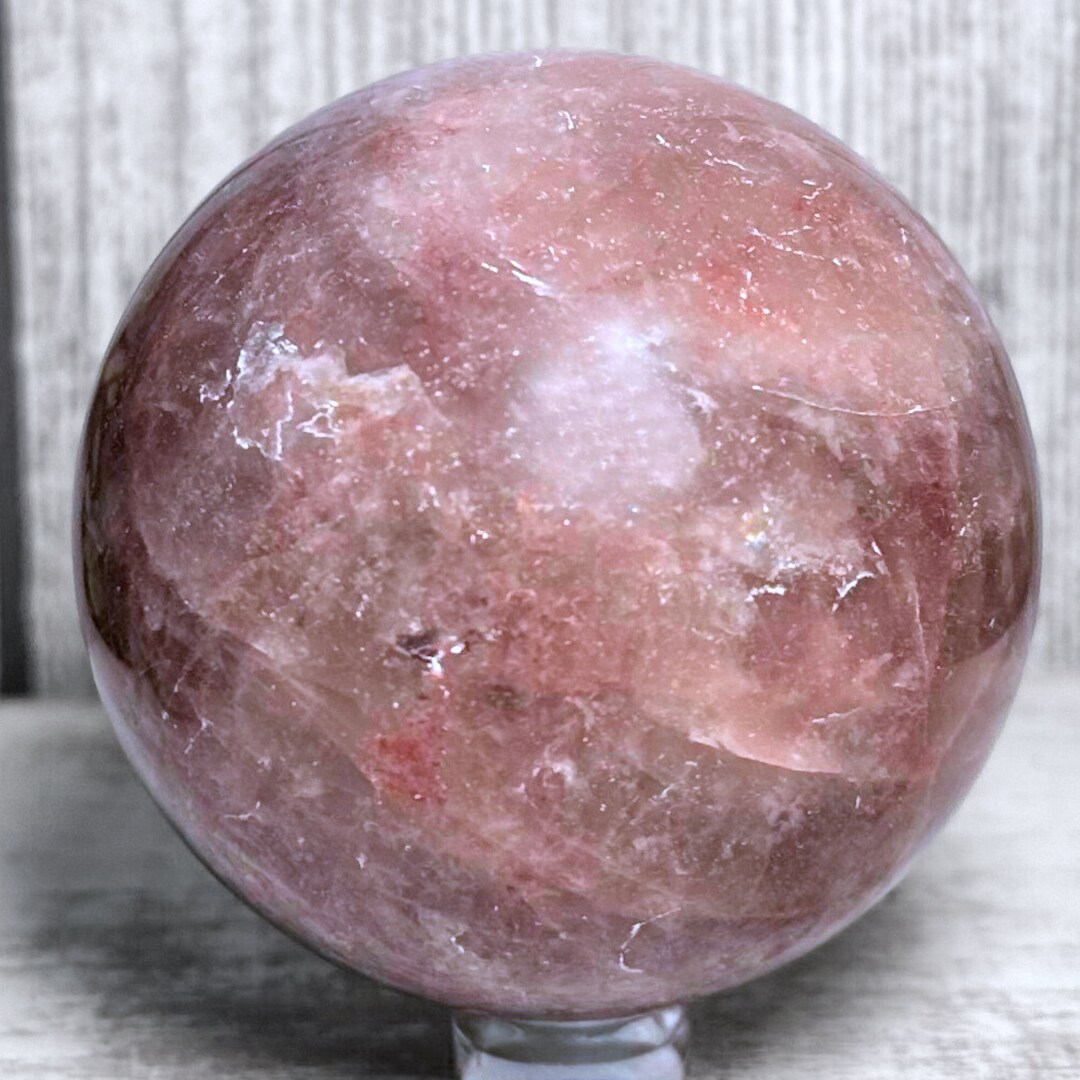 Strawberry Quartz Sphere, 100% Natural Premium Strawberry Quartz, Pink ...