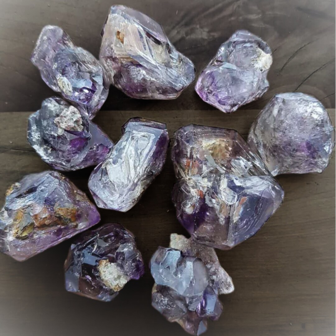 Rare Smoky Amethyst Elestial Quartz Clusters: Natural Skeletal Jacare ...