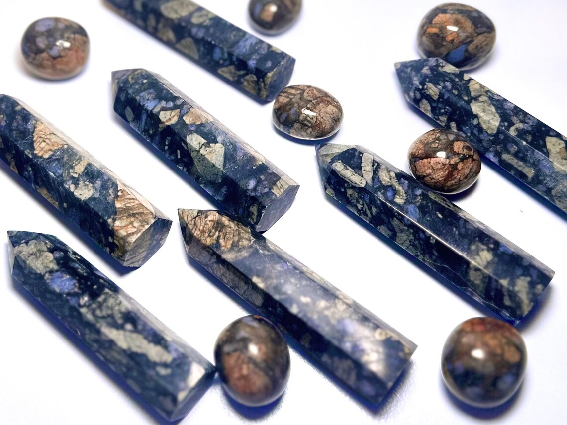 Tumbled Que Sera Crystal: Galaxy Rhyolite, Blue Liberite Stone - Etsy