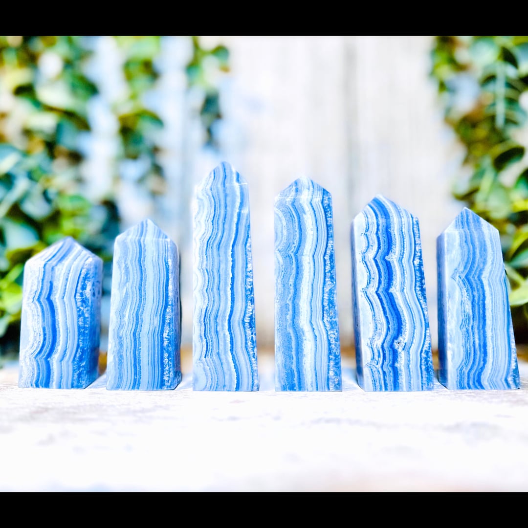 Blue Lace Agate Tower - Natural Premium Blue Lace Agate - Blue Lace ...