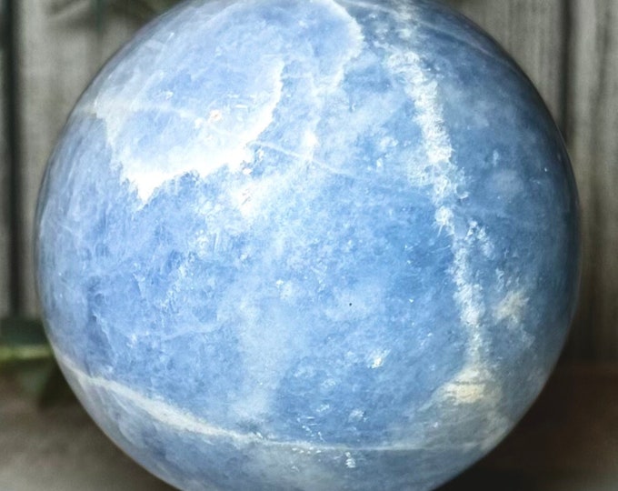Celestite Crystal Sphere, Blue Calcite Sphere, Celestine Sphere, Large ...