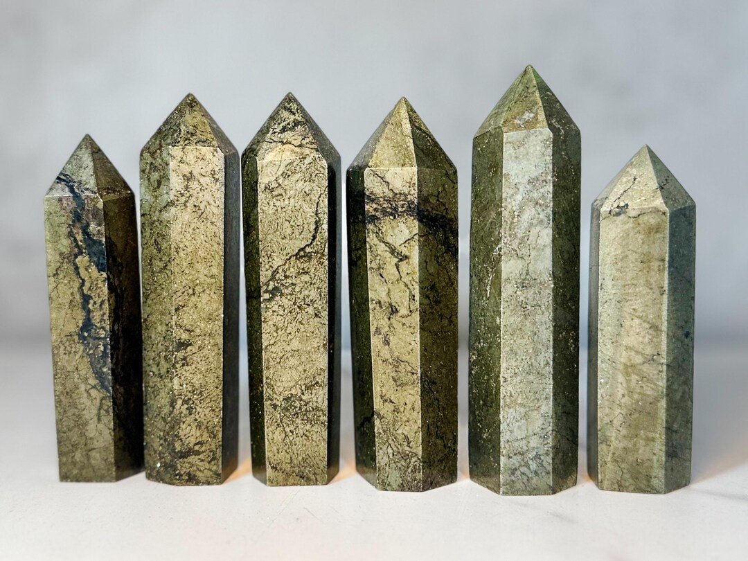 Pyrite Crystal Towers: Golden Natural Crystal Point - Etsy