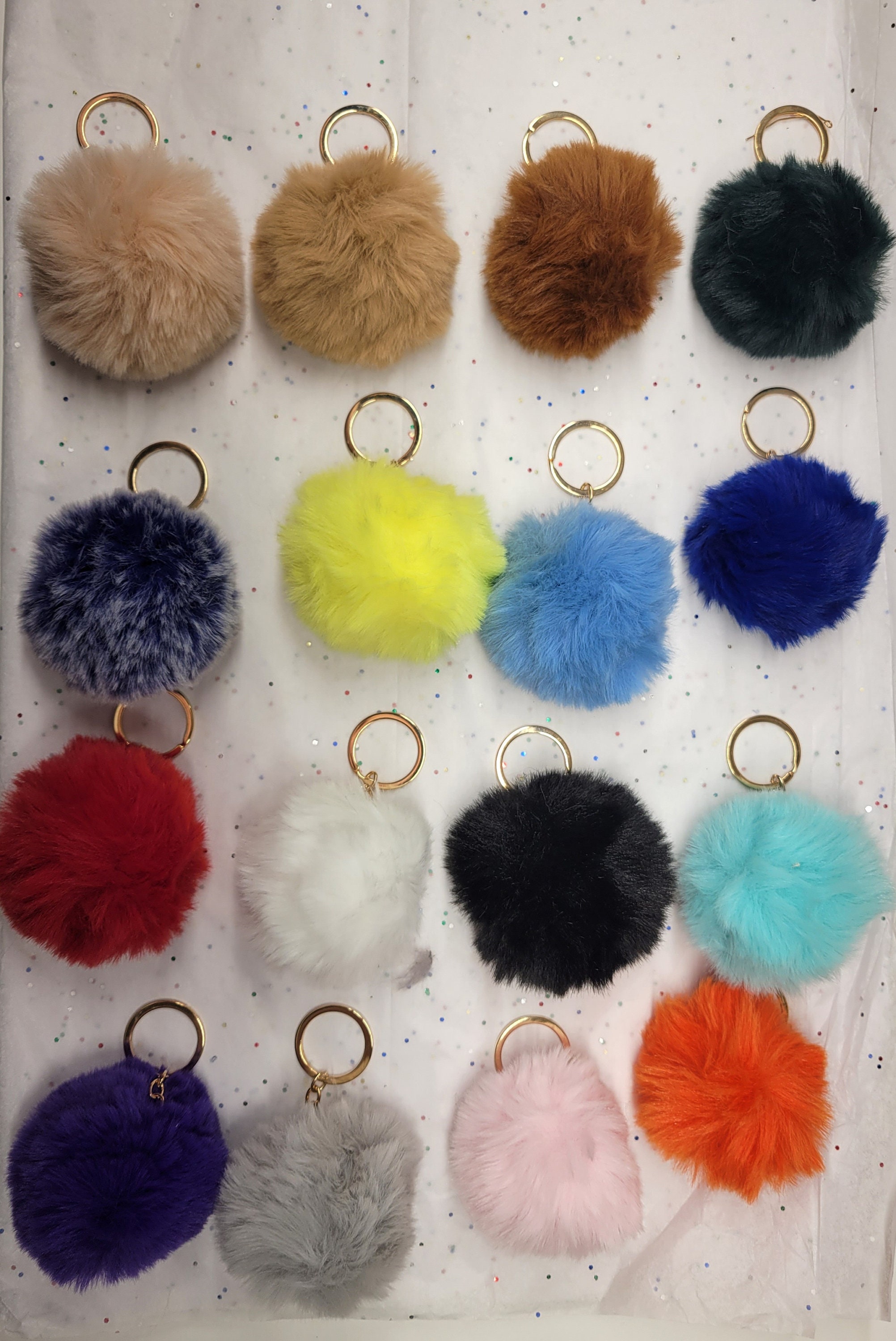 Pom Pom Glitter Keychain-personalized - Etsy