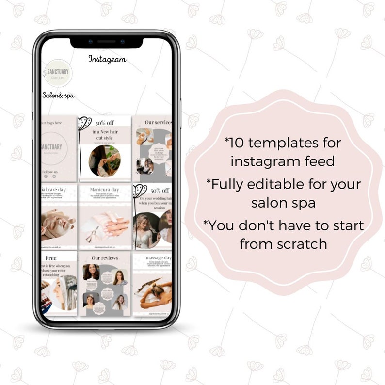 Instagram Feed Template and Brochure Package/salon & Spa/ - Etsy