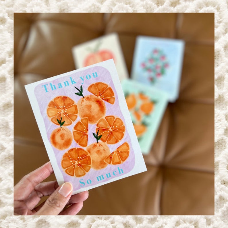 Bundle of Four Thank You Cards | Summer Fruits Cards in 4 Colourful ...