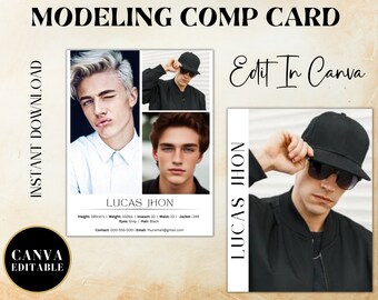 COMP CARD Template, Modeling Photocard, Zed Card for Models, Z Card ...