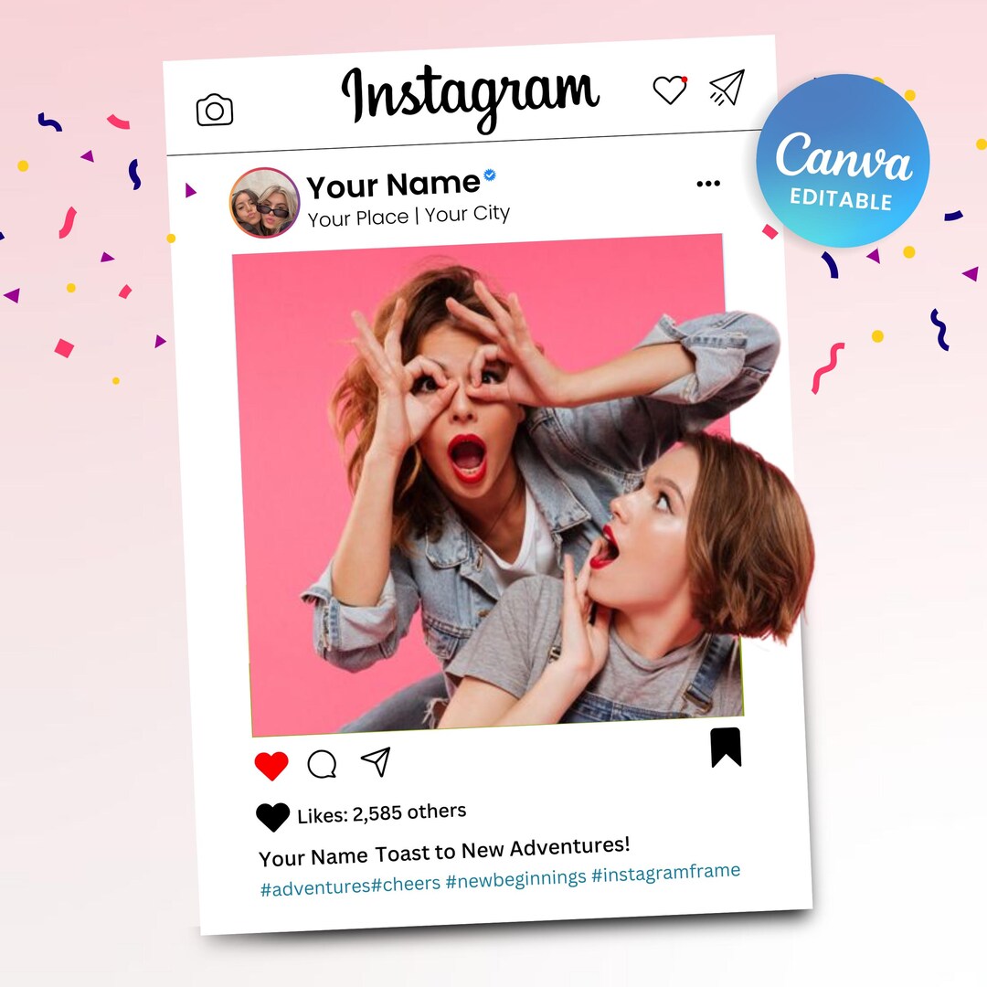 Instagram Frame Canva Template, Instagram Frame for Photo Booth ...
