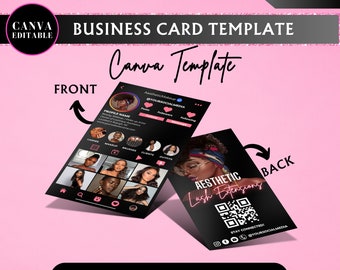 Instagram Business Card, DIY Canva Business Card Template Design, QR ...