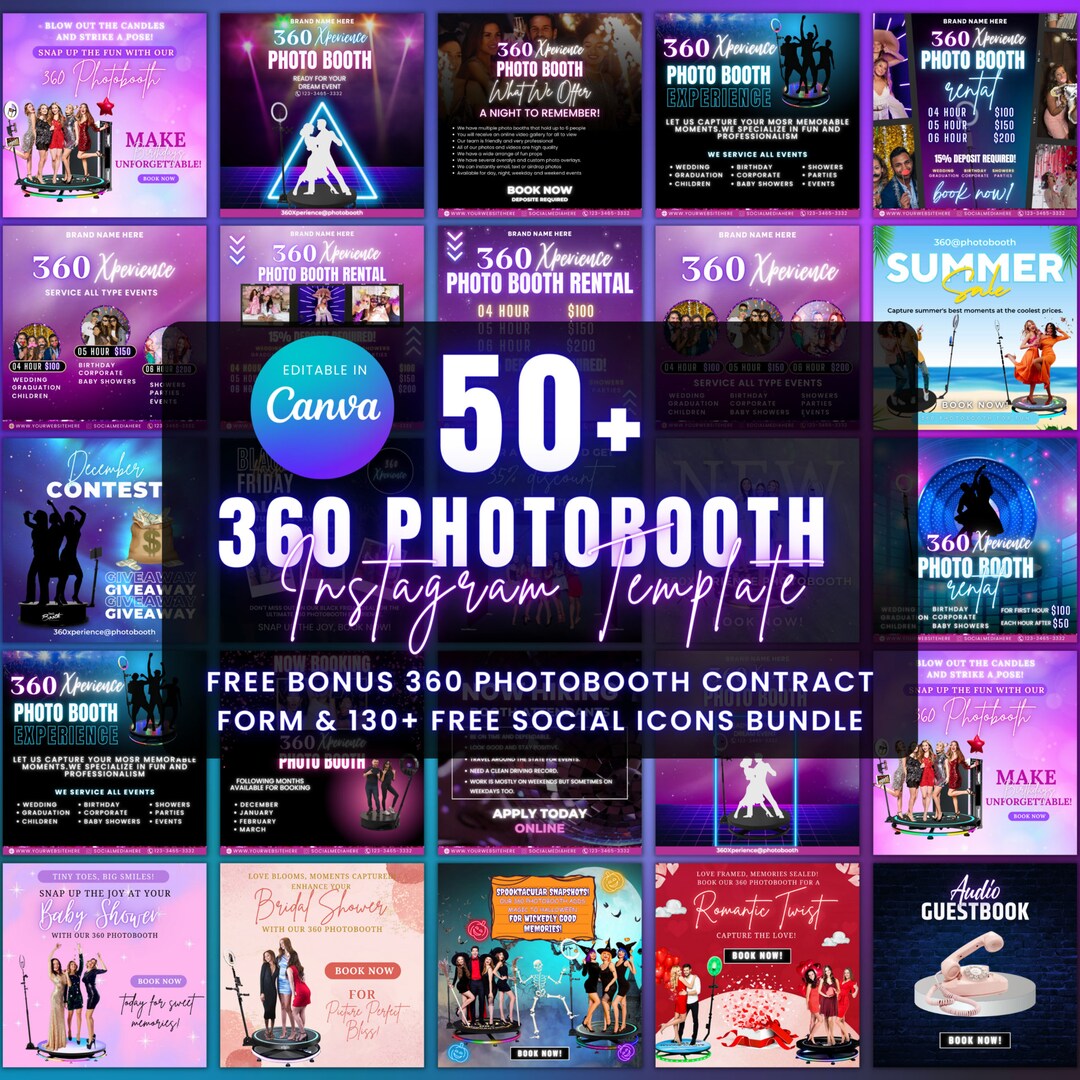 Plantilla de Instagram 360 Photo Booth, más de 50 plantillas de Photo ...