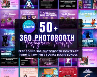360 Photo Booth Instagram Template, 50 Photo Booth Templates, 360 Booth ...