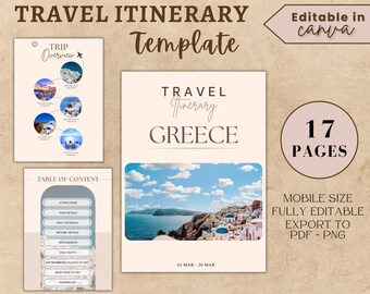 Italy Travel Itinerary Template, Editable Travel Planner, Digital ...