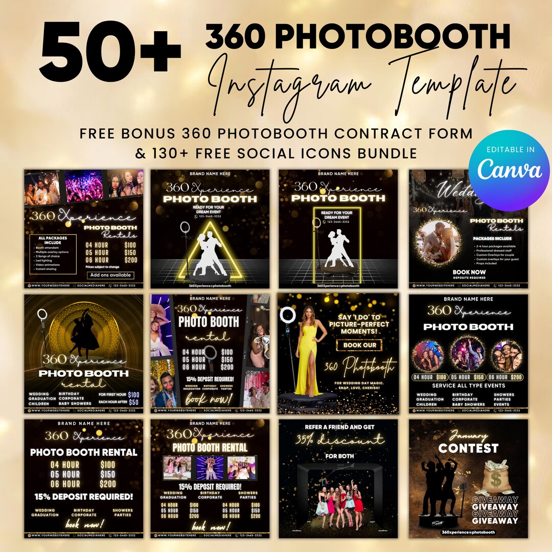 360 Photo Booth Instagram Templates, 360 Photo Booth Flyer, Post ...