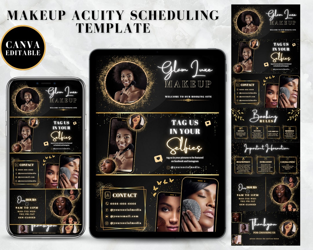 Editable Acuity Scheduling Template Makeup, Acuity Makeup Artist, DIY ...