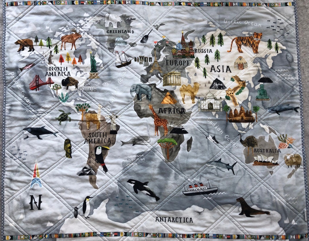 Baby/toddler Play Mat Map of the World Play-mat Baby - Etsy