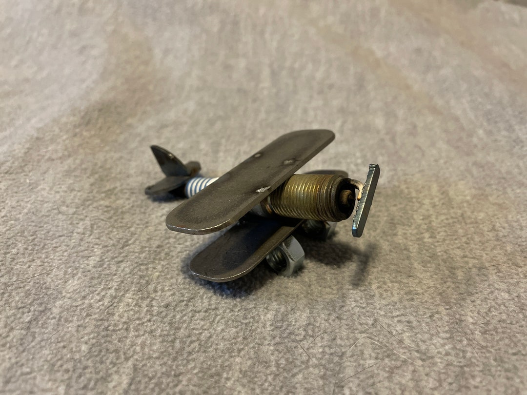 Bi Wing Spark Plug Airplane Sculpture Art Opt 3 - Etsy