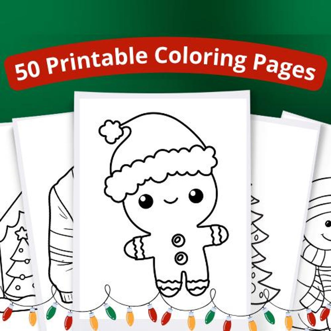 Printable Christmas Coloring Pages - 50 Pages - Instant Download - Etsy